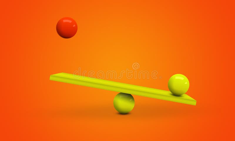 3d Ball Scale. Balls Equilibrium Physic Concept Stock Illustration ...