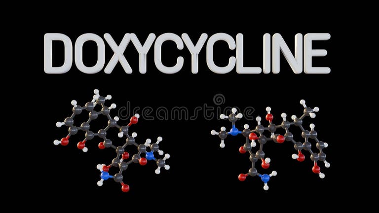 A 3D Ball-and-stick Model of the Doxycycline Molecule Stock ...