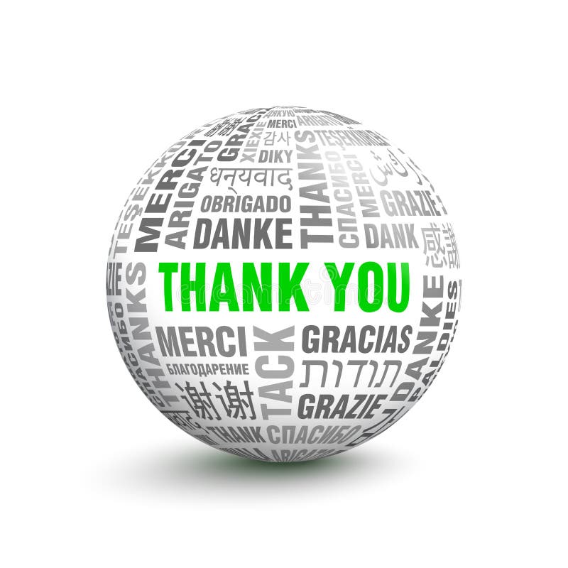3D Ball with Words Thanks in Different Languages Stock Vector ...
