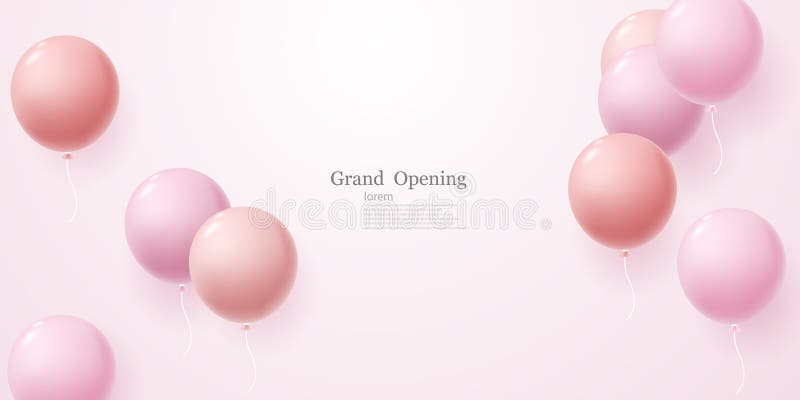 3D Balloon Design Elegant Pink for Celebration Party Vector ...