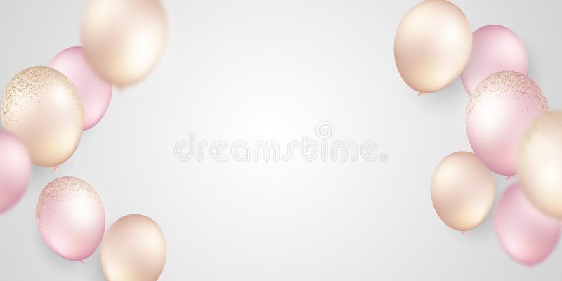 3D Balloon Design Elegant Pink for Celebration Party Vector ...