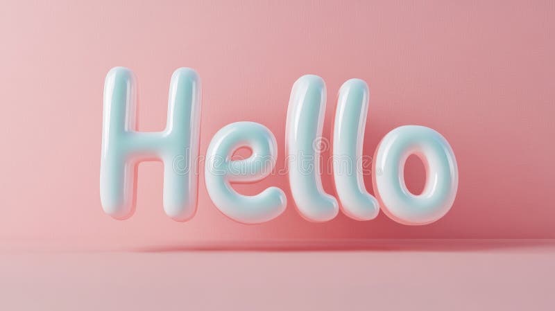 3d Balloon Text Saying Hello on Pink Background Stock Photo - Image of ...