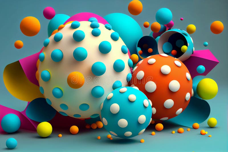 3D Balls in Bright Colors, Abstract Party Background. Generative Ai ...