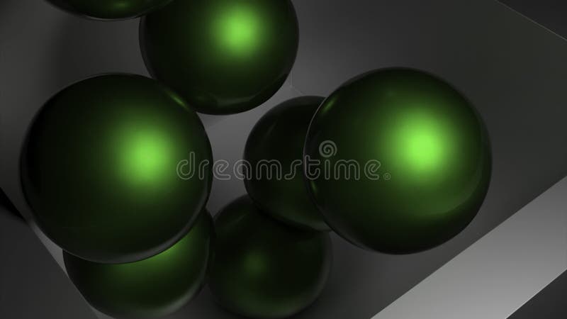3D Balls Fall into Box. Design. Colored Rubber Balls Fall into 3d Metal ...