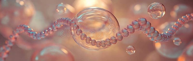 The 3D Banner Illustrates the Connection between DNA Molecular ...