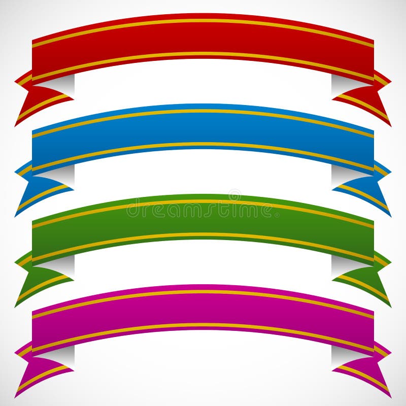 3d Banners in 4 Deep Colors on White Background Stock Vector ...