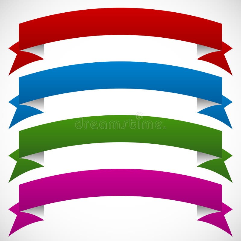 3d Banners in 4 Deep Colors on White Background Stock Vector ...