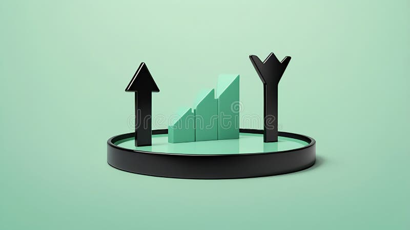 3d Bar Chart with Arrow, Growth Concept Stock Illustration ...