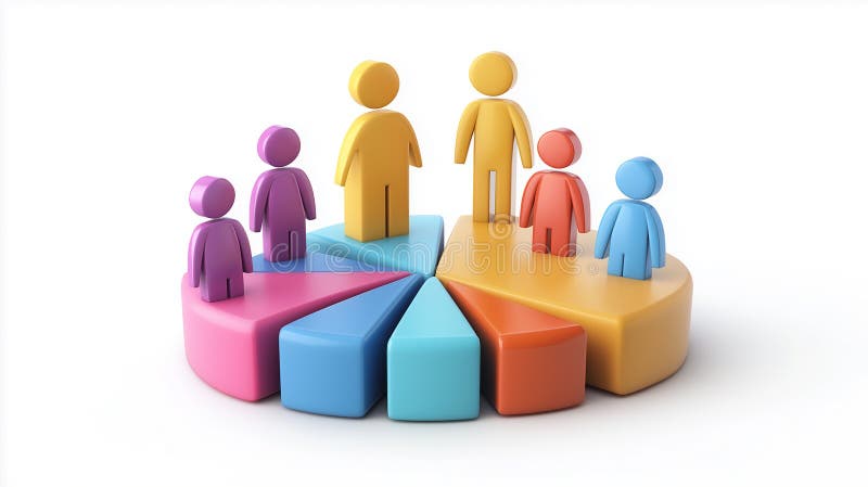 3D Bar Chart with Colorful Human Icons Showing Demographic Statistics ...