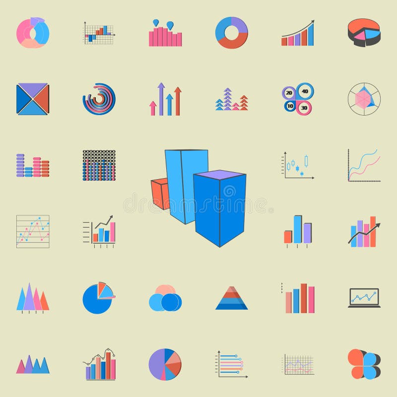 3D Bar Chart Icon. Charts & Diagramms Icons Universal Set for Web and ...