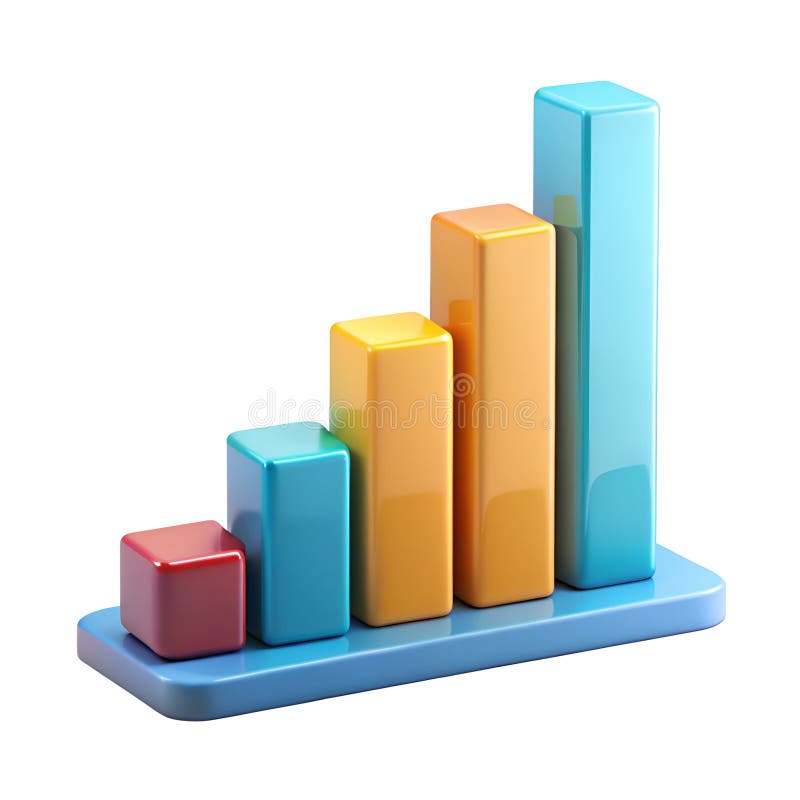 Bar Chart Graph 3D Icon stock illustration. Illustration of chart ...