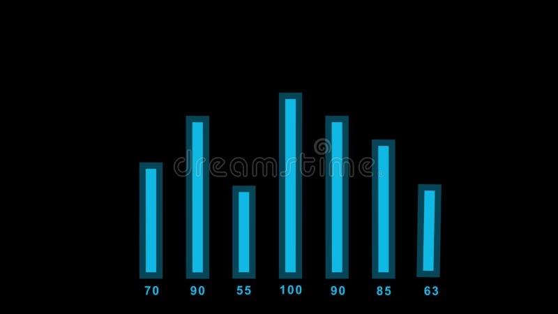 Bar Chart Infographics Blue Hud. Black Background Stock Footage - Video ...