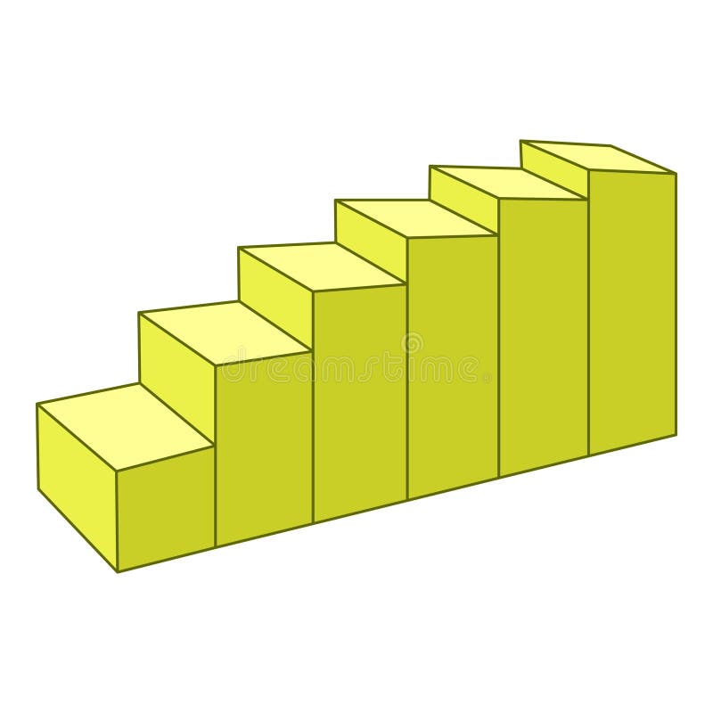 3d Bar Chart Showing Increasing Values As Stairs Going Up Stock ...
