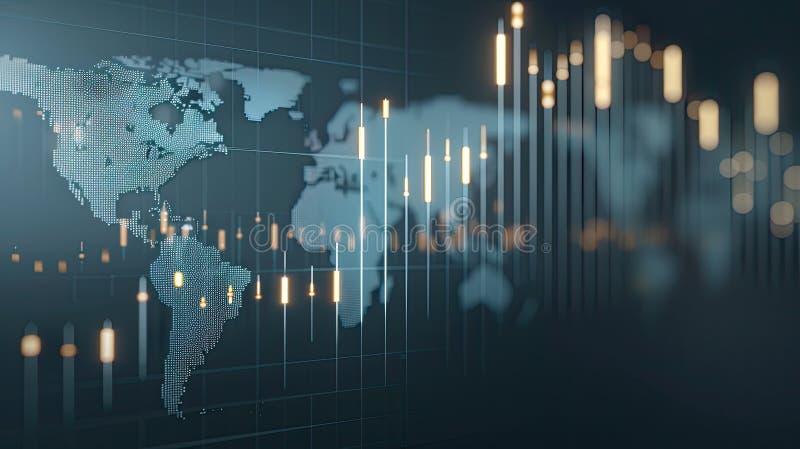A 3D Bar Chart with an Upward Trend, Set Against a Backdrop of a Blue ...