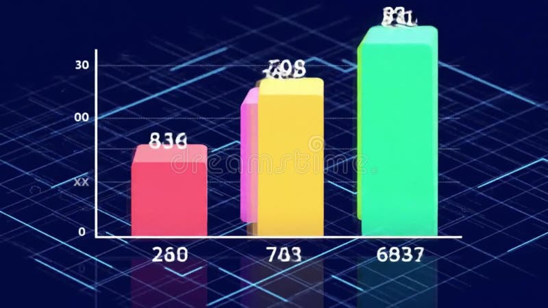 3D Isometric Bar Chart Data Visualization Graph Showing Business Growth ...