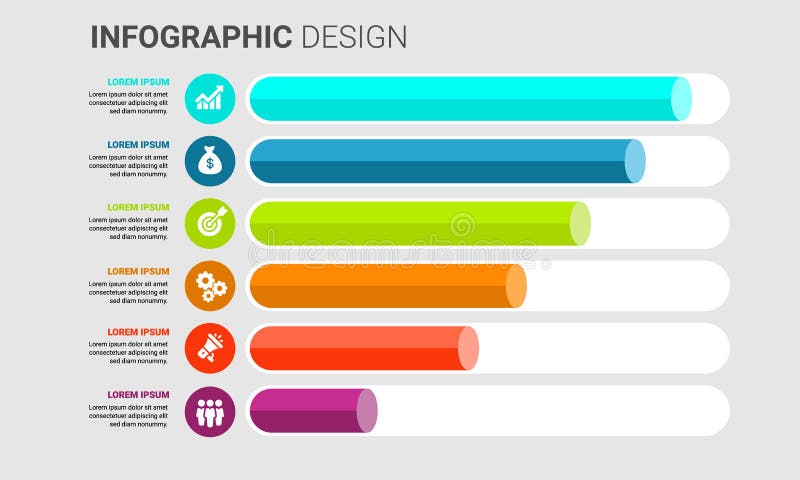 3D Bar Digital Illustration Infographic Workflow Stock Vector ...