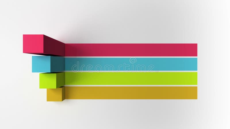 3D Bar. Four Square Intro Title Box Chart,powerpoint Presentation ...