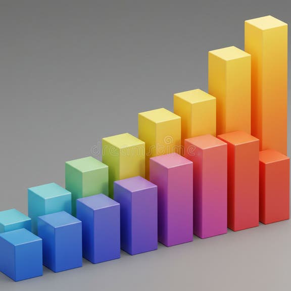 A 3D Bar Graph Featuring Ten Rectangular Prisms Arranged in Ascending ...