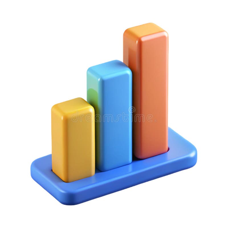 3D Bar Graph Icon stock illustration. Illustration of statistics ...