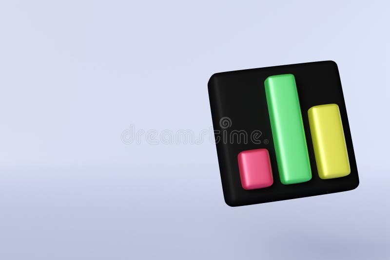 3d Bar Graph Icon Illustration Stock Image - Image of growing, market ...