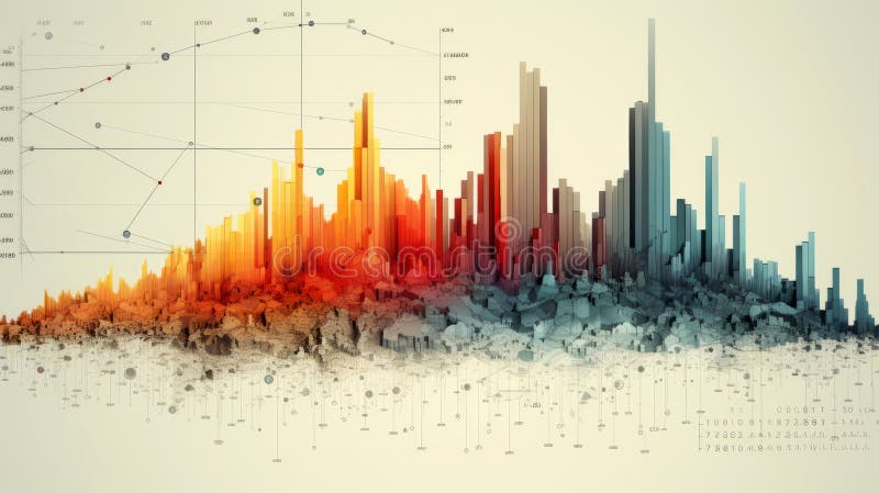 3D Bar Graph Showing Complex Data Stock Illustration - Illustration of ...