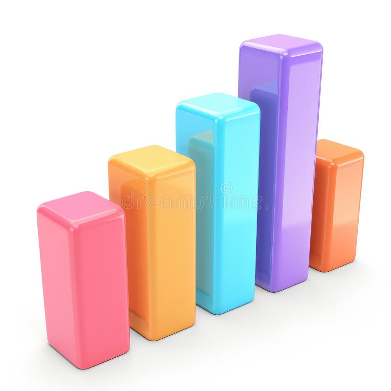 Colorful 3D Bar Chart Showing Growth and Success in Business Stock ...