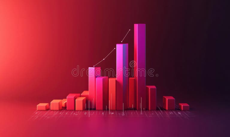 3D Bar Graph Visualization, Vibrant Colors, Data Analysis, Growth ...