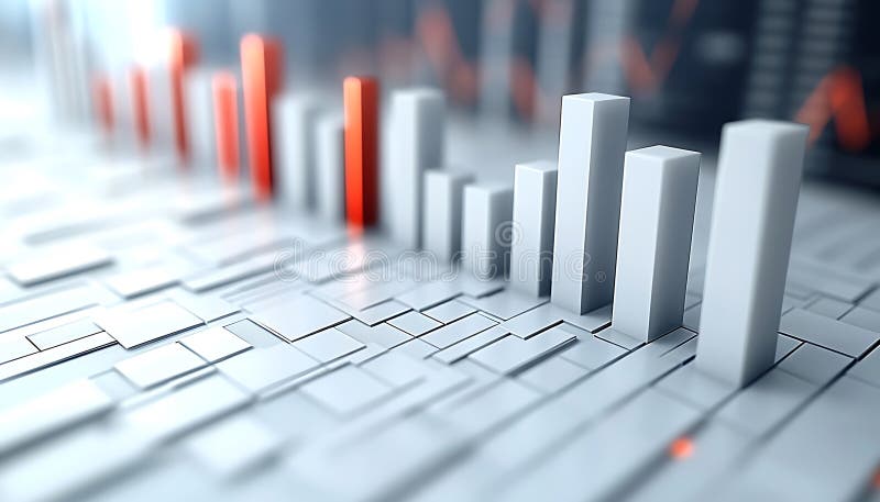 3D Bar Graph with a White Background Stock Illustration - Illustration ...