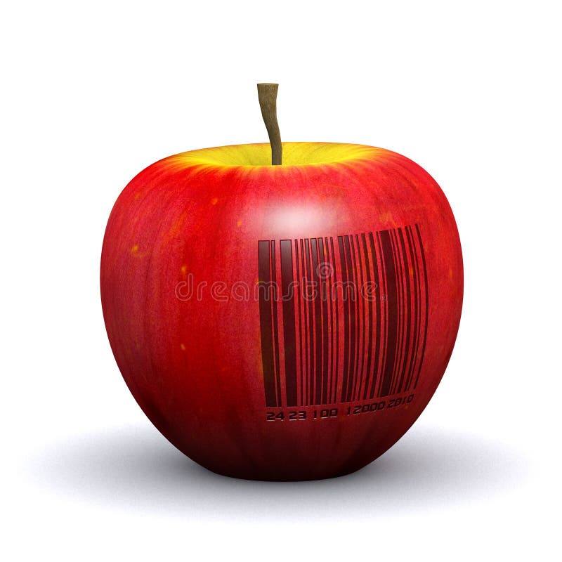 3d Barcode apple stock illustration. Illustration of diet - 39521873