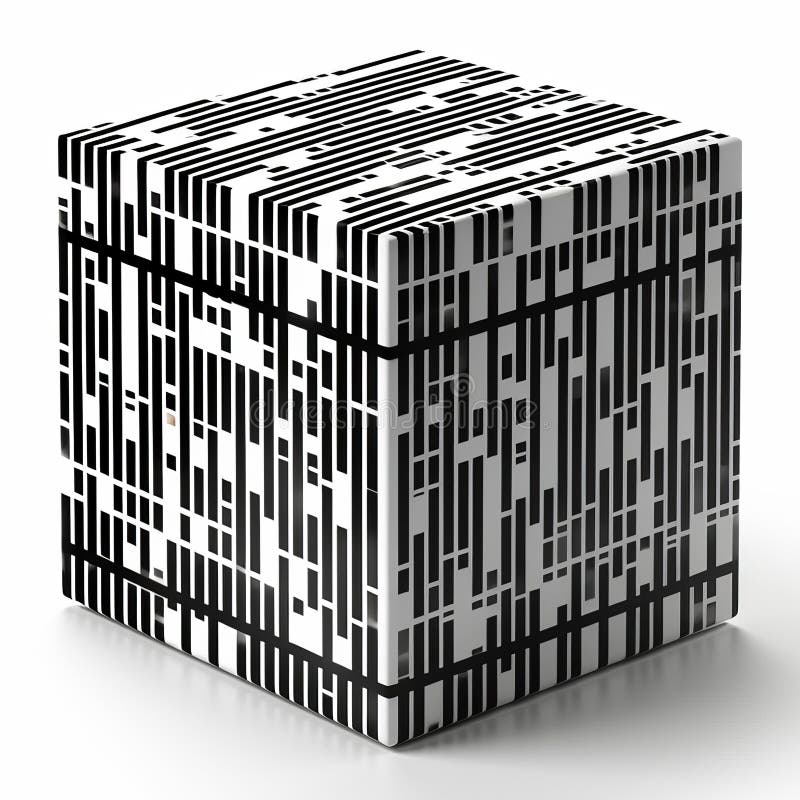 3D Barcode Cube Design Isolated on White Background, Ai Generated Stock ...