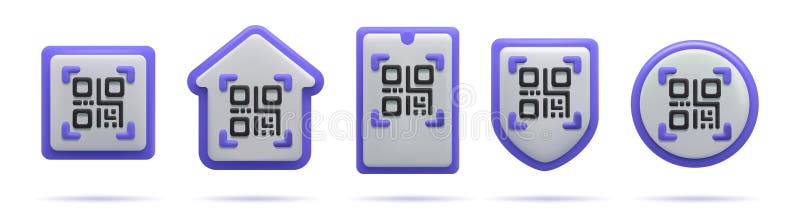 3D Barcode. Square QR Code. Shop Bar Scan in Phone. Identification ...