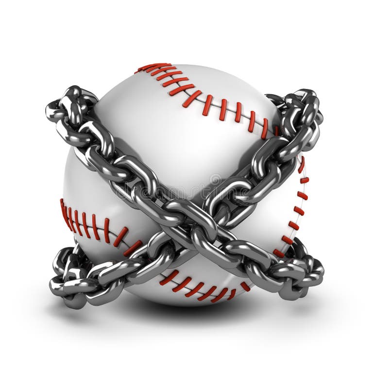 3d Baseball in chains stock illustration. Illustration of locked - 41843226