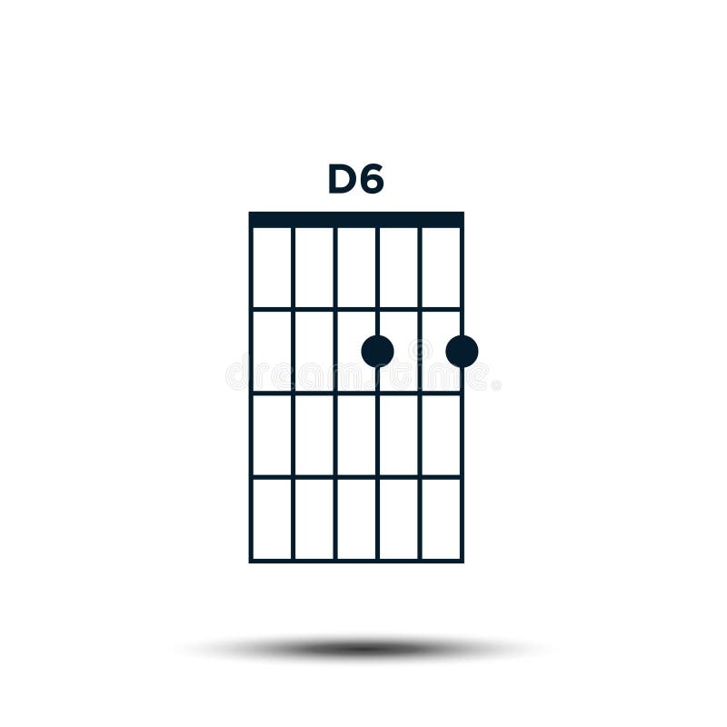 D6, Basic Guitar Chord Chart Icon Vector Template Stock Vector ...