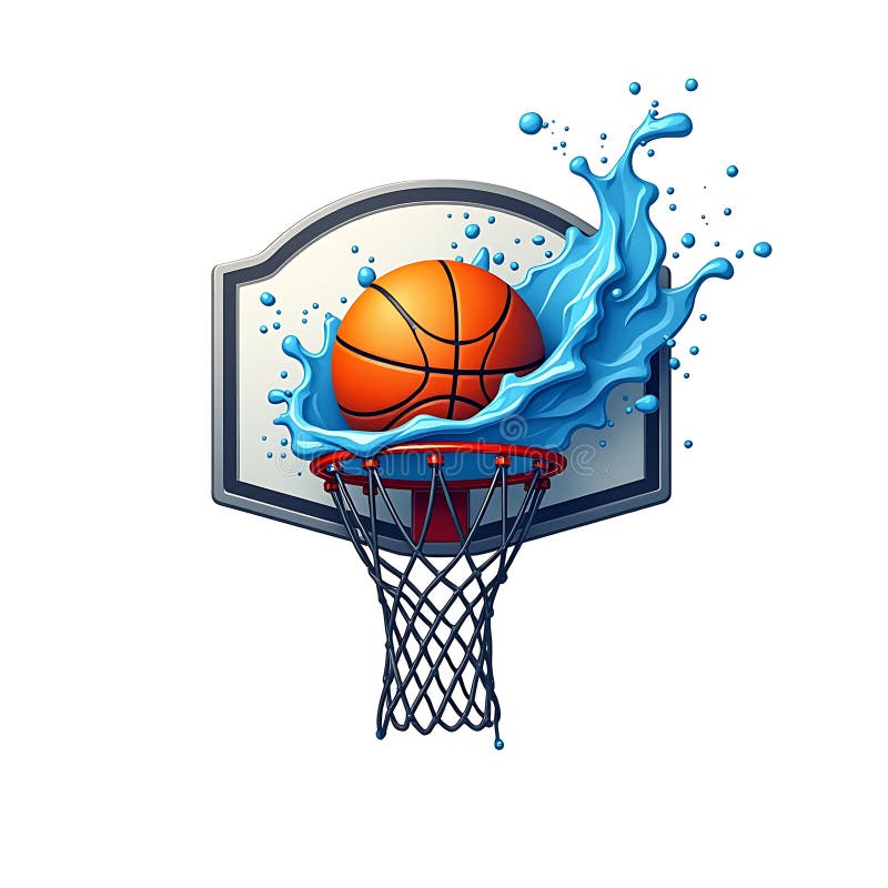 3D Basketball with Net and Hoop Setup Stock Illustration - Illustration ...