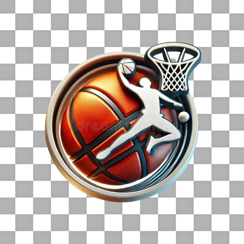 3D Basketball Player Dunking with a Transparent Background Stock ...