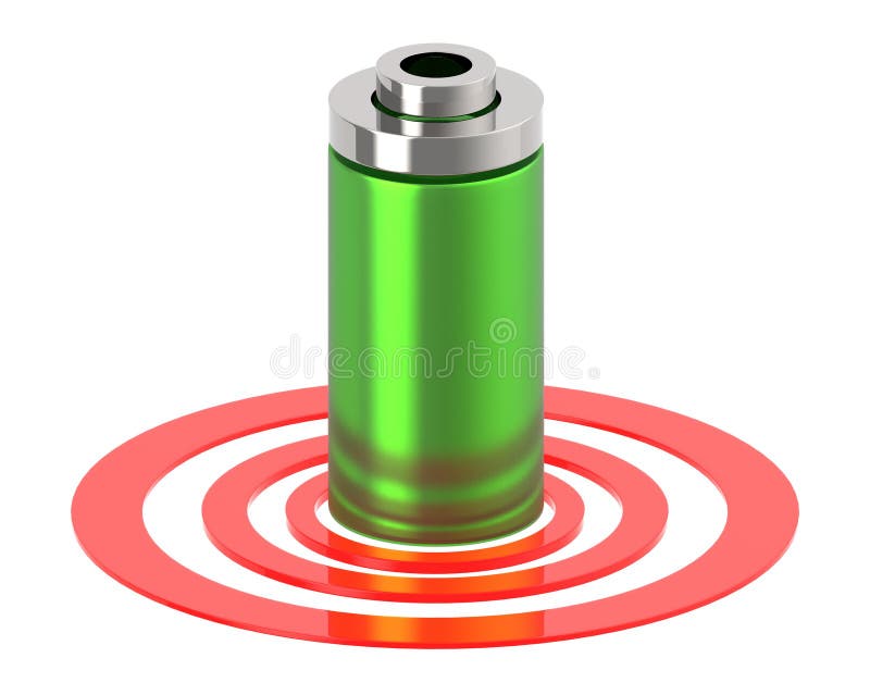 3d Battery on a Circular Ring Stock Illustration - Illustration of ...