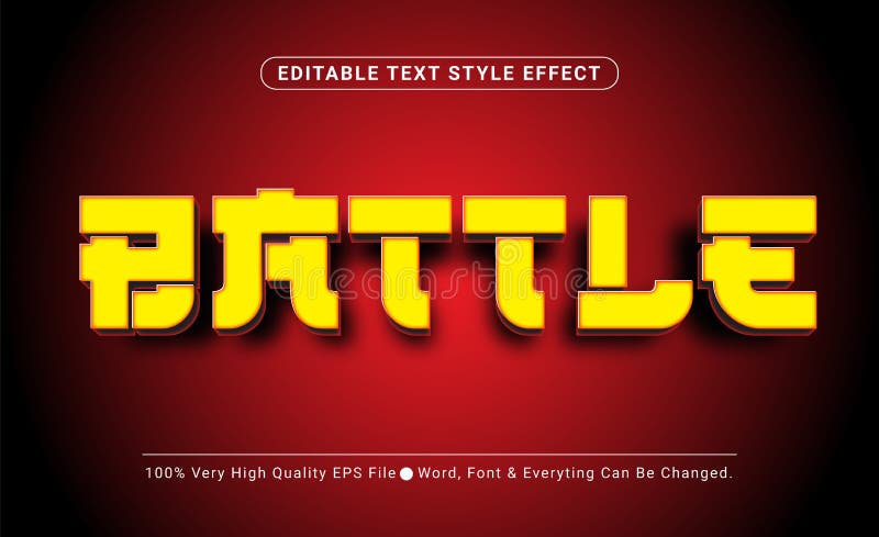 3D Battle Text Effect, Editable Text Effect Stock Vector - Illustration ...