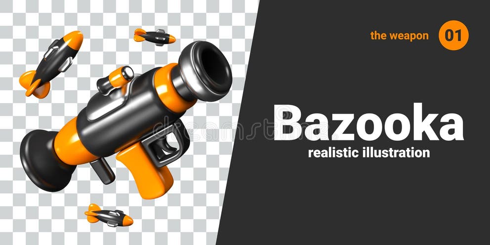 3D Bazooka and Shells, Rockets. Set of Vector Models for Virtual Battle ...