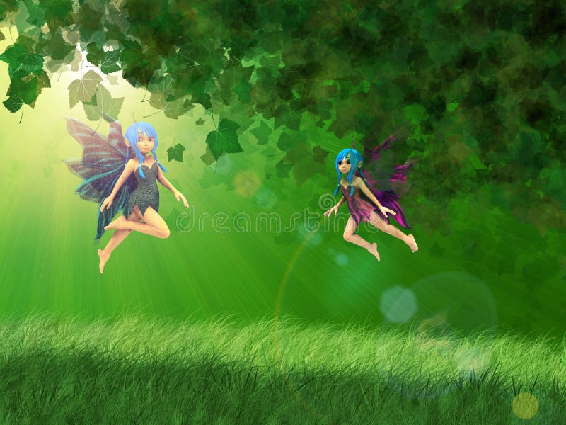 Forest fairies stock illustration. Illustration of culture - 29863230