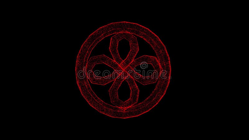 3D Beautiful Flower Pattern Rotates on Black Background. Object ...