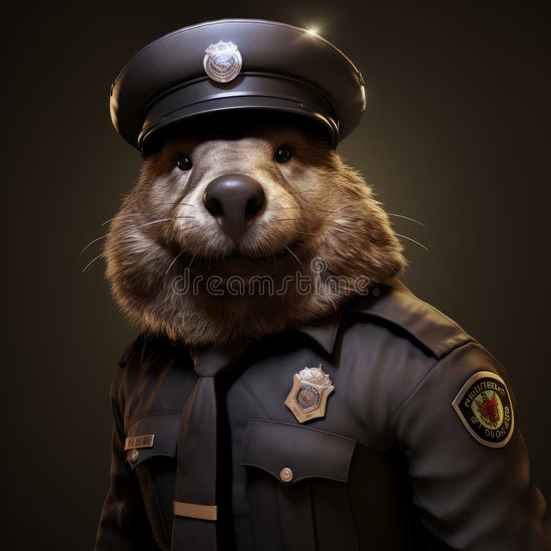 3d Beaver Police Officer Character Rendering in David Yarrow Style ...