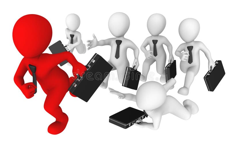 Het Concept Van De Concurrentie 3d Mensenans Raadsel Stock Illustratie ...