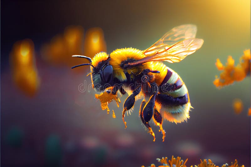 3d bee. drawing of a bee stock illustration. Illustration of icon ...