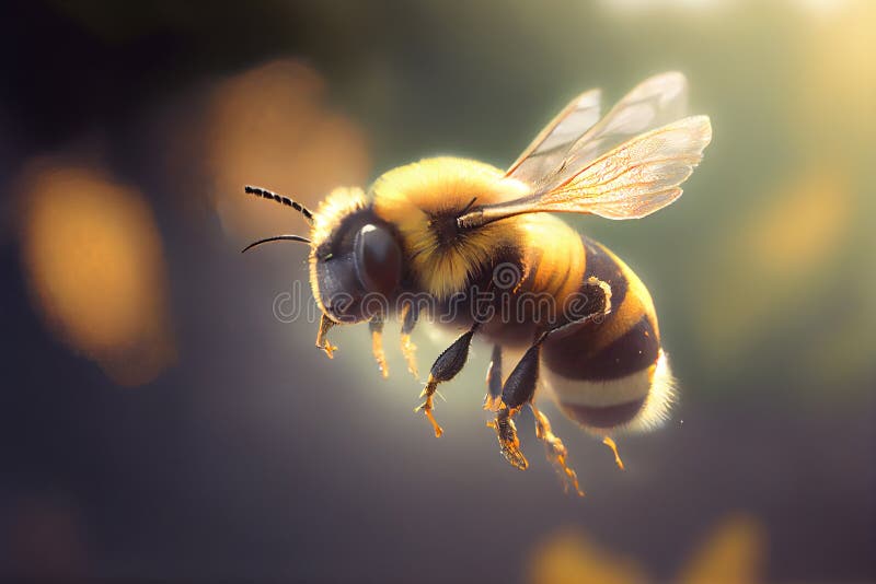 3d bee. drawing of a bee stock illustration. Illustration of sting ...