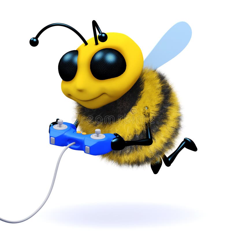 3d Bee gamer stock vector. Illustration of character - 38956254