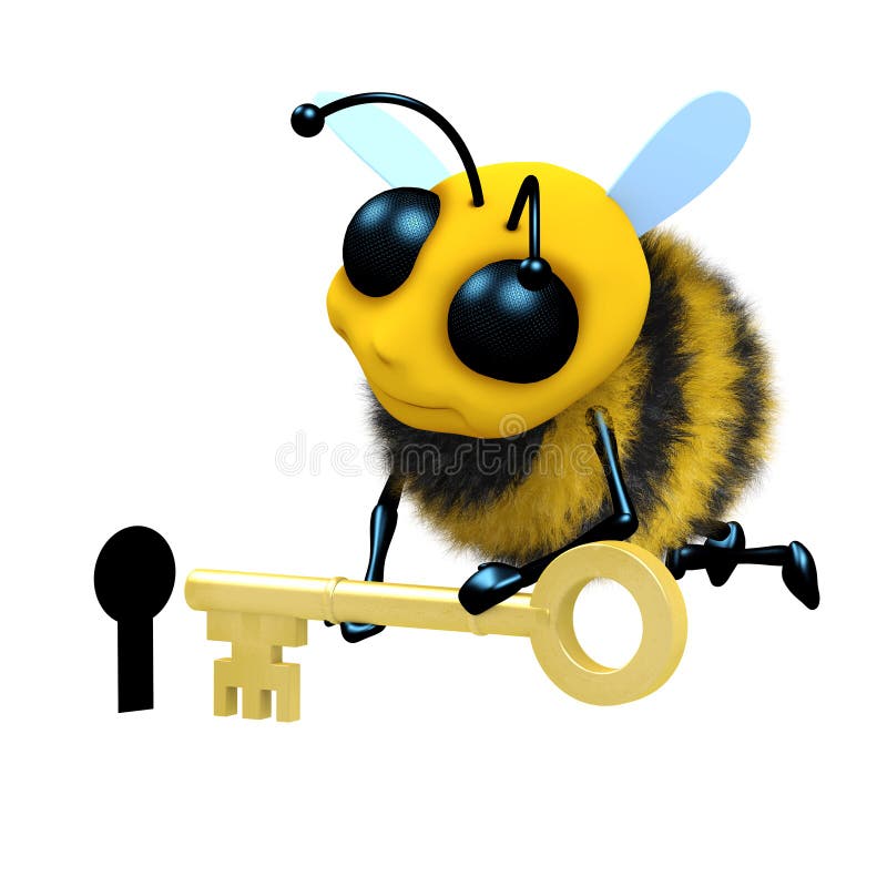 3d Bee keyhole stock illustration. Illustration of animal - 40528497