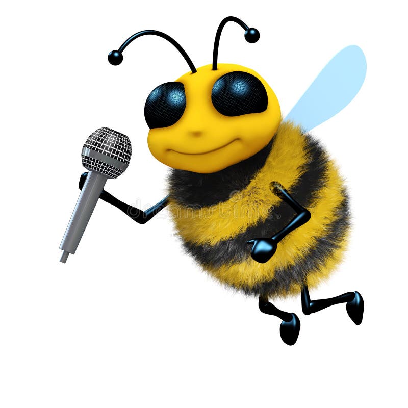 3d Bee sings stock illustration. Illustration of flying - 38773152