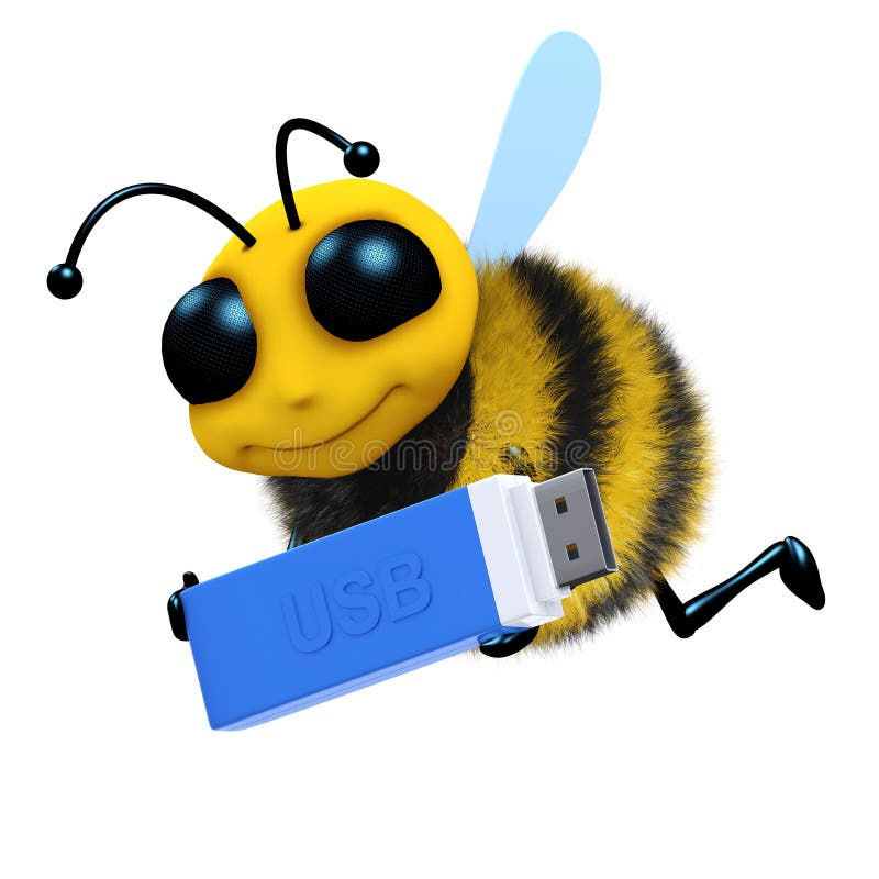 Girl Plugging USB Flash Memory Stick To Her Head Closeup Portrait Stock ...