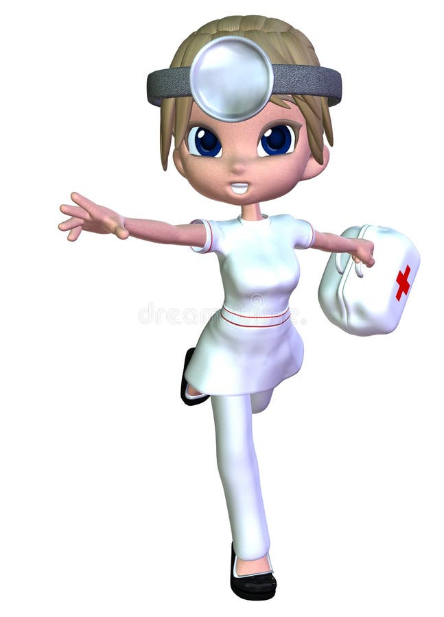 Blond Verpleegster Cartoon Wacht Stock Illustratie - Illustration of ...