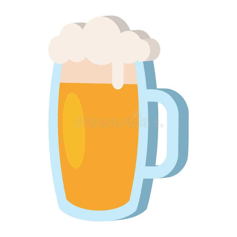 3D Beer Glass Icon Flat Design Vector Stock Vector - Illustration of ...